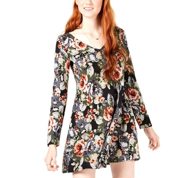 BCX | Dresses | Bcx Juniors Floral Chiffon Lace Back Dress Medium ...